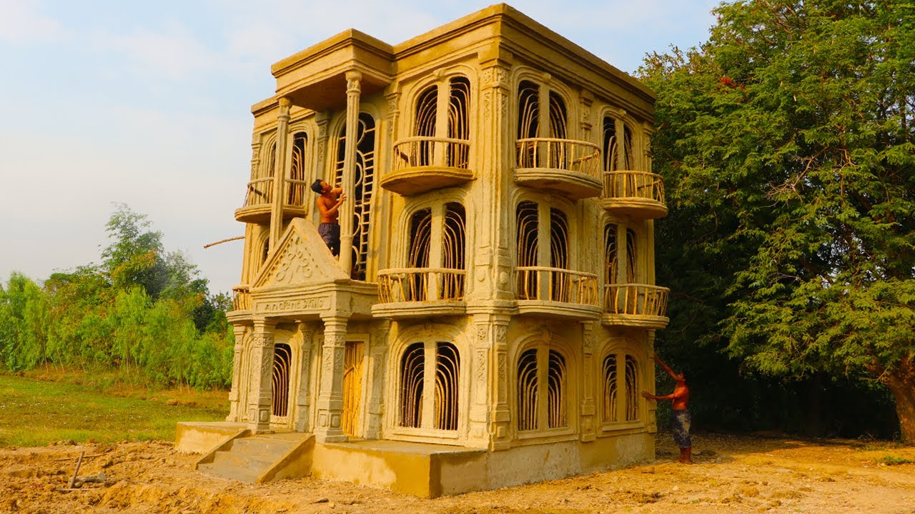 Building Creative A Modern 4-Story Mud Villa House Design In The Forest ...