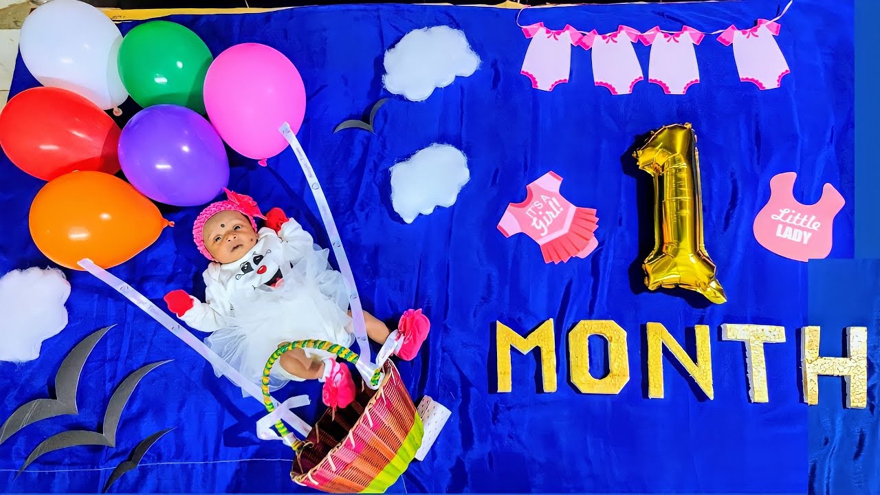 Our Baby One Month Birthday Celebrations-1month Birthday decoration ...