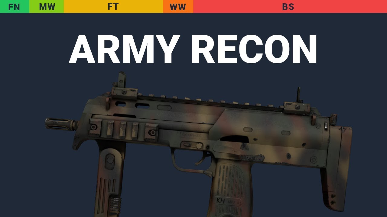 MP7 Army Recon - Skin Float And Wear Preview - YouTube