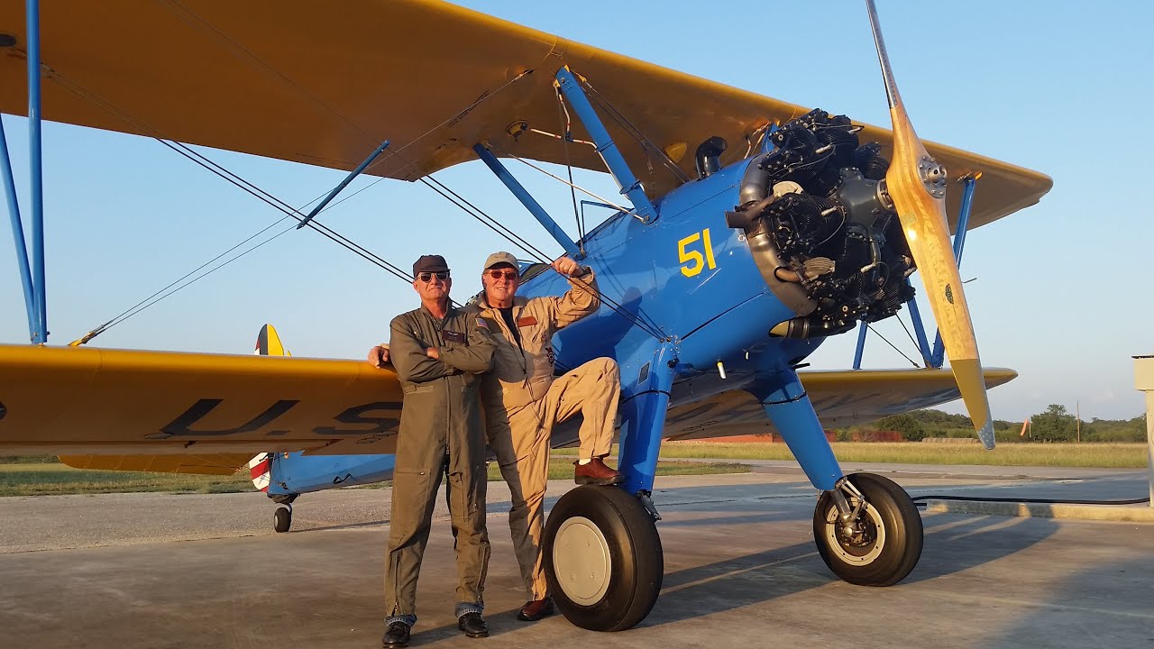 Stearman flight over central Texas - YouTube