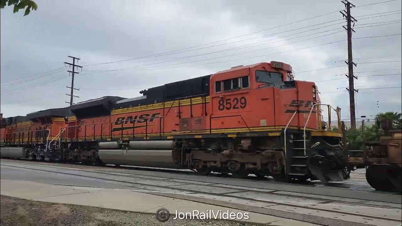 4/18/25 Pre: EB BNSF stack train passes Los Nietos/SFS crossings-2 - YouTube