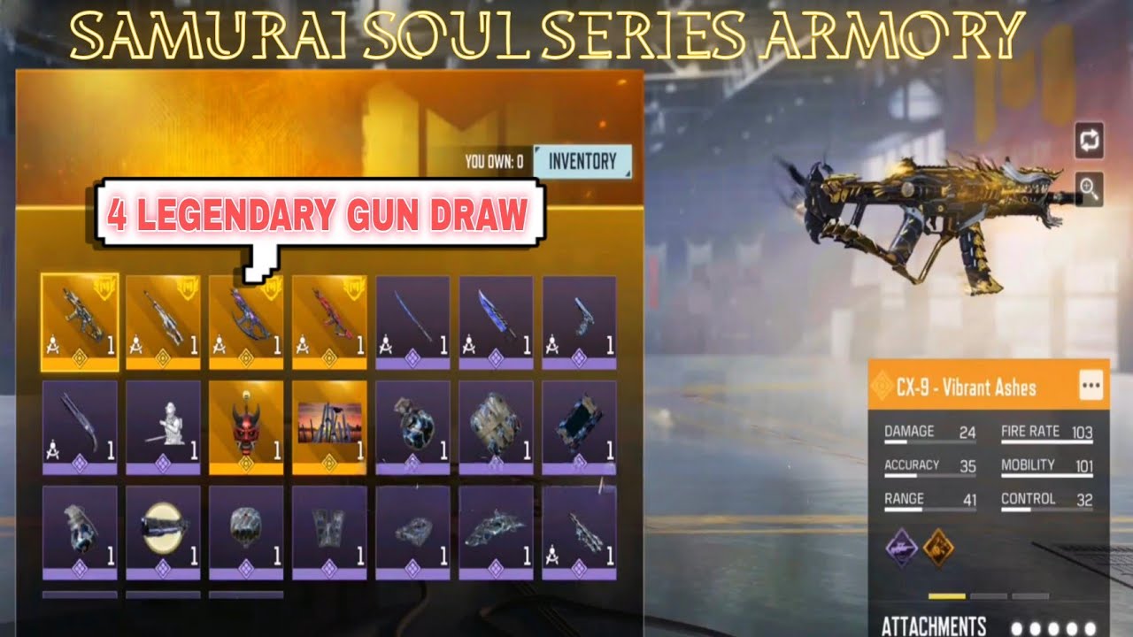 CODM SAMURAI SOUL SERIES ARMORY | LEGENDARY CX9 + LEGENDARY M13, ASM10 ...