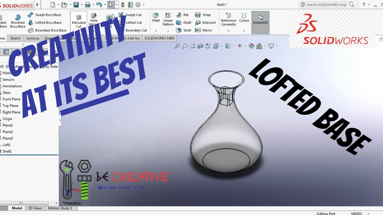 Solidworks / Learning Solidworks for Beginners / design of flower vase ...