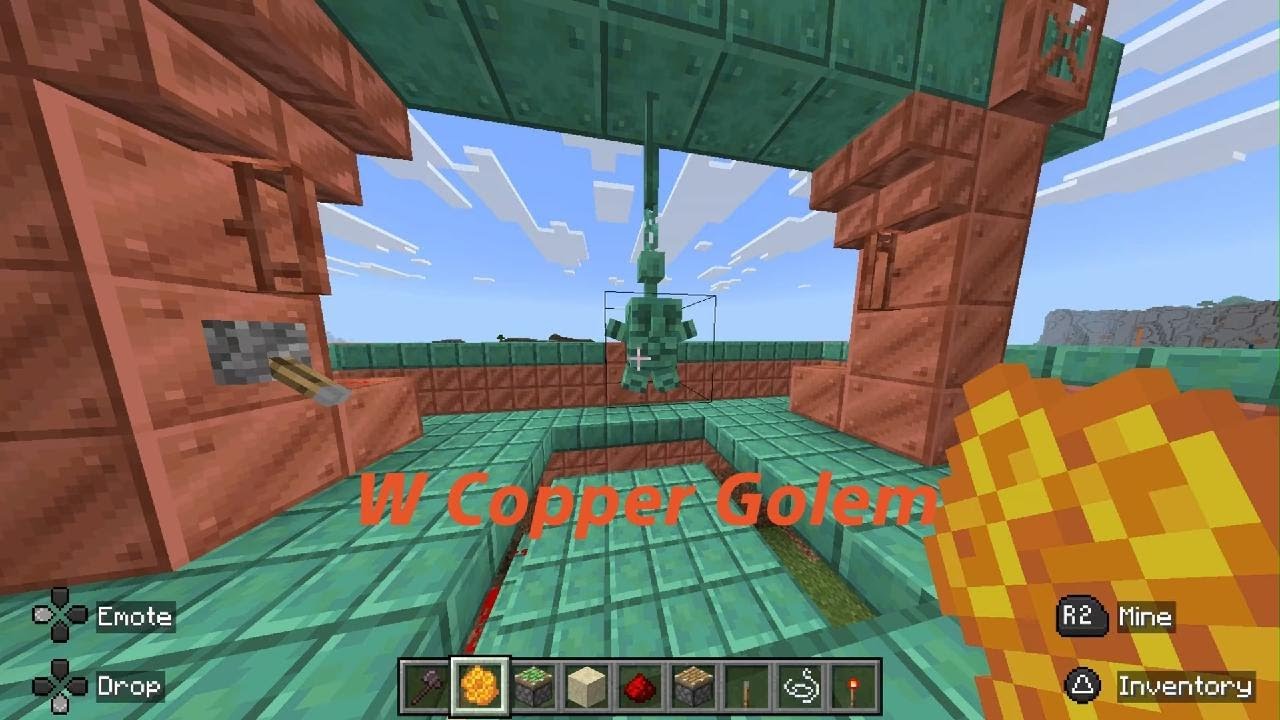 Redstone DEMON hangs Copper Golem and fixes build - YouTube