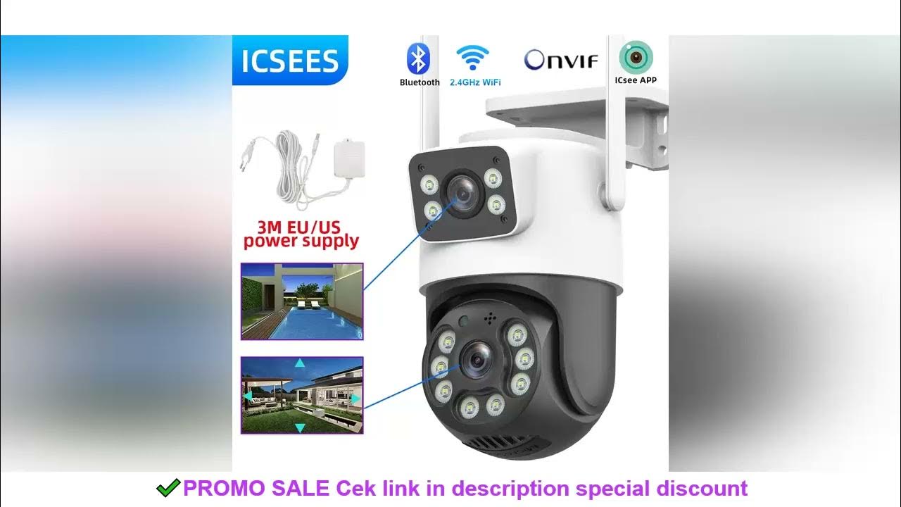 Wifi Surveillance Camera 4K 8MP Dual Lens Wireless Outdoor Security PTZ ...