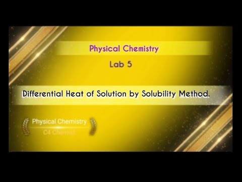 Differential Heat of Solution by Solubility Method | Physical Chemistry ...