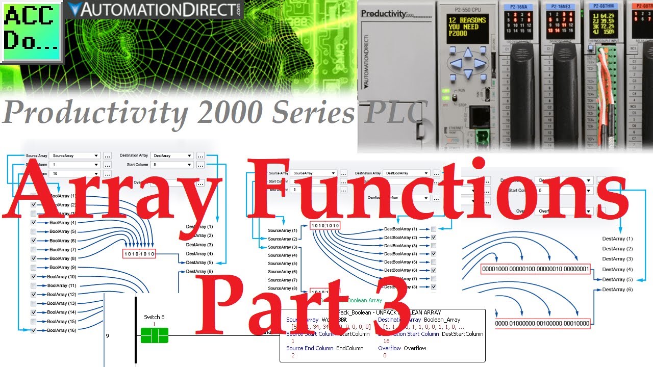 Productivity 2000 PLC Array Functions Part 3 - YouTube