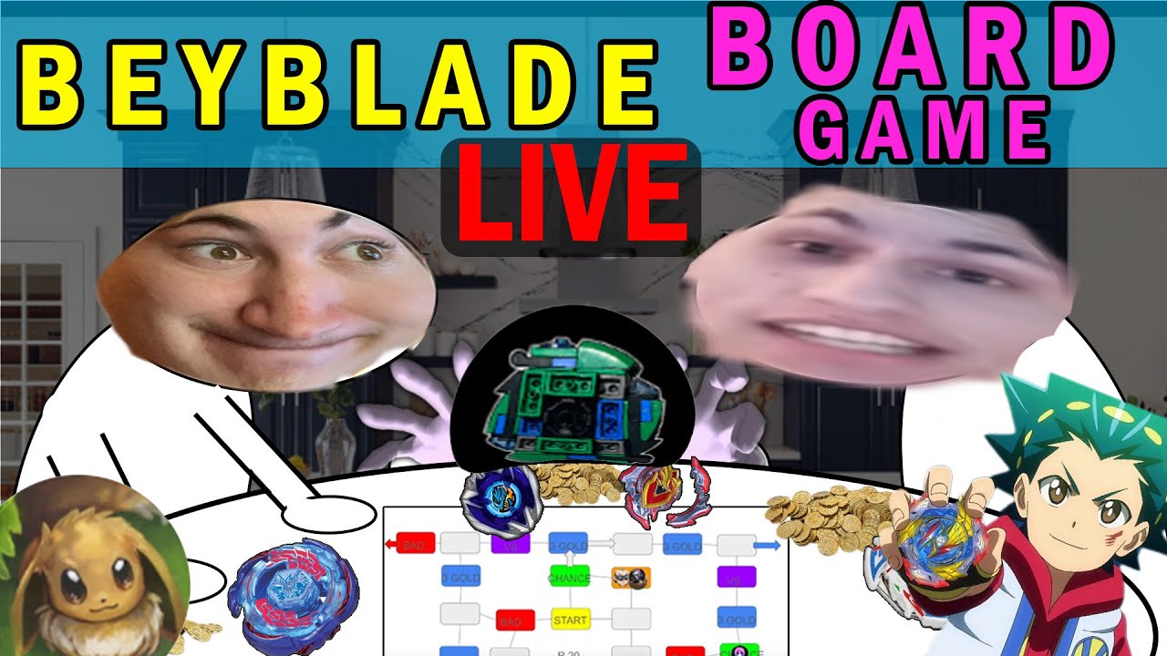Playing the Beyblade Board 8+ people - YouTube