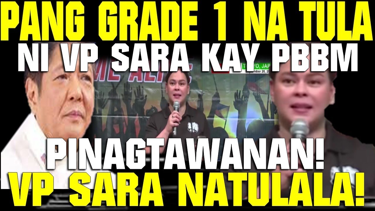 PANG GRADE 1 NA TULA NI VP SARA PARA KAY PBBM PINAGTAWANAN! VP SARA ...