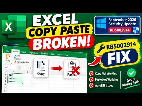 Excel Copy Paste Not Working After KB5002914 Update? Fix It Now!