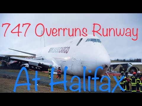 747 Overruns Runway at Halifax - YouTube