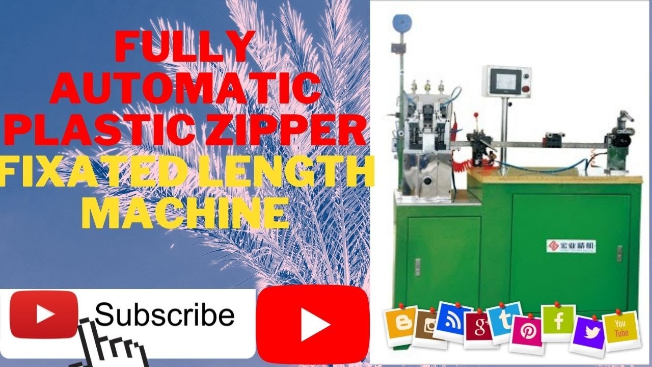 fully automatic plastic zipper fixated length machine - YouTube