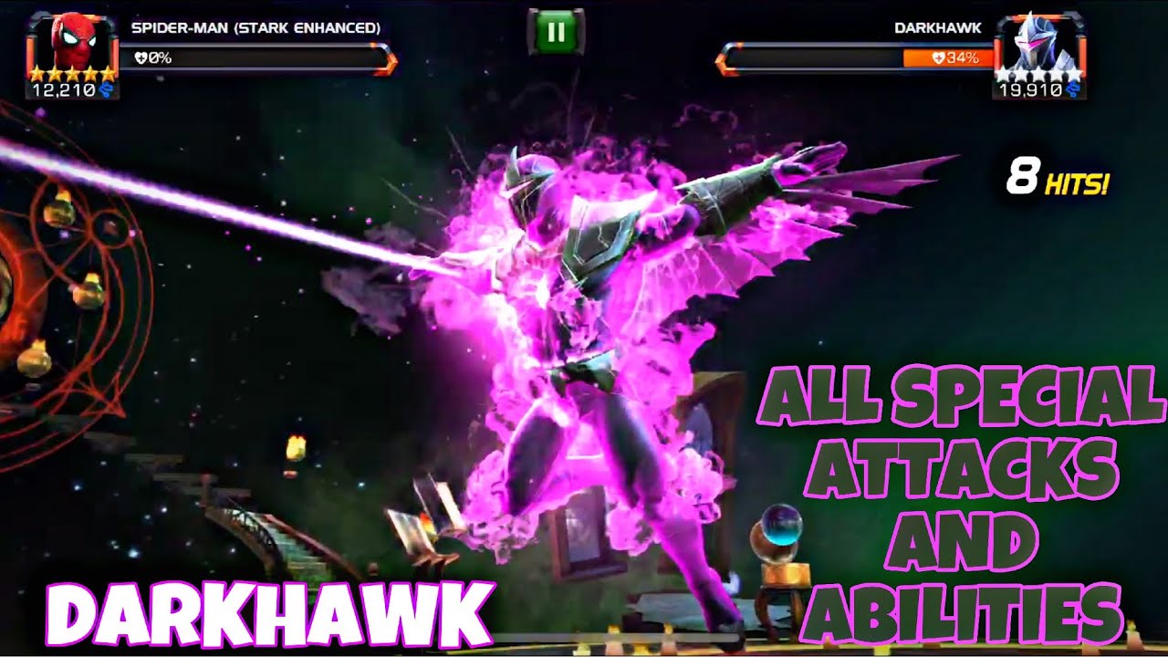 DARKHAWK All Special Attacks And Abilities | Mcoc - YouTube