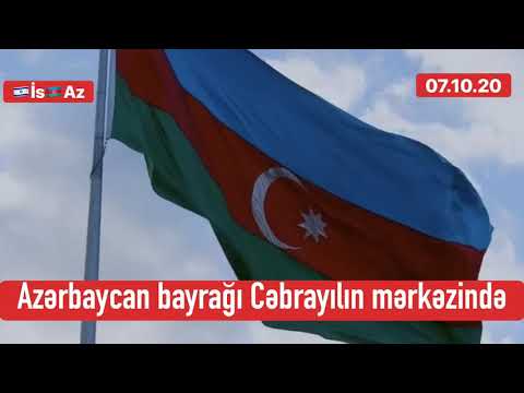 Azərbaycan bayrağı Cəbrayılın mərkəzində