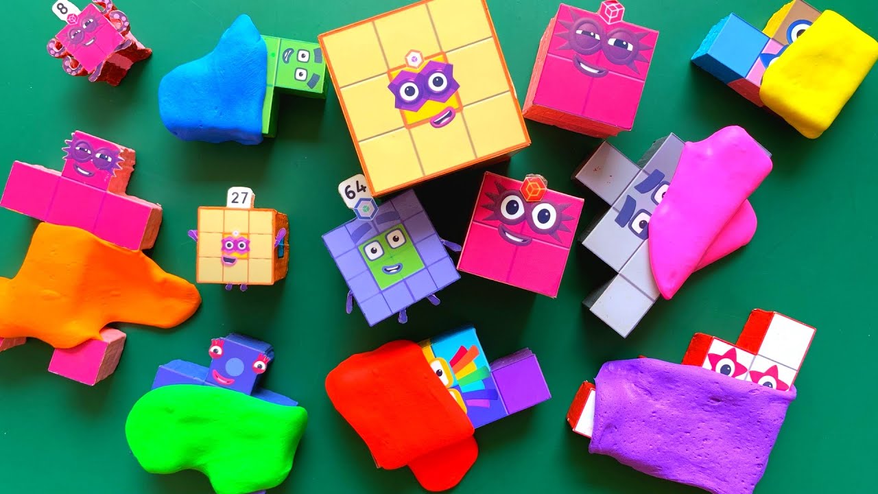 Cleaning Rainbow SLIME, Numberblocks in 171 with CLAY Coloring ...