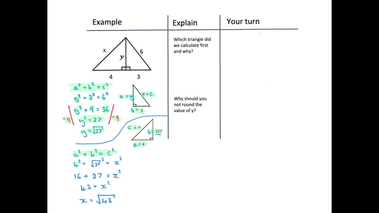 Two step Pythagoras’ Theorem - YouTube