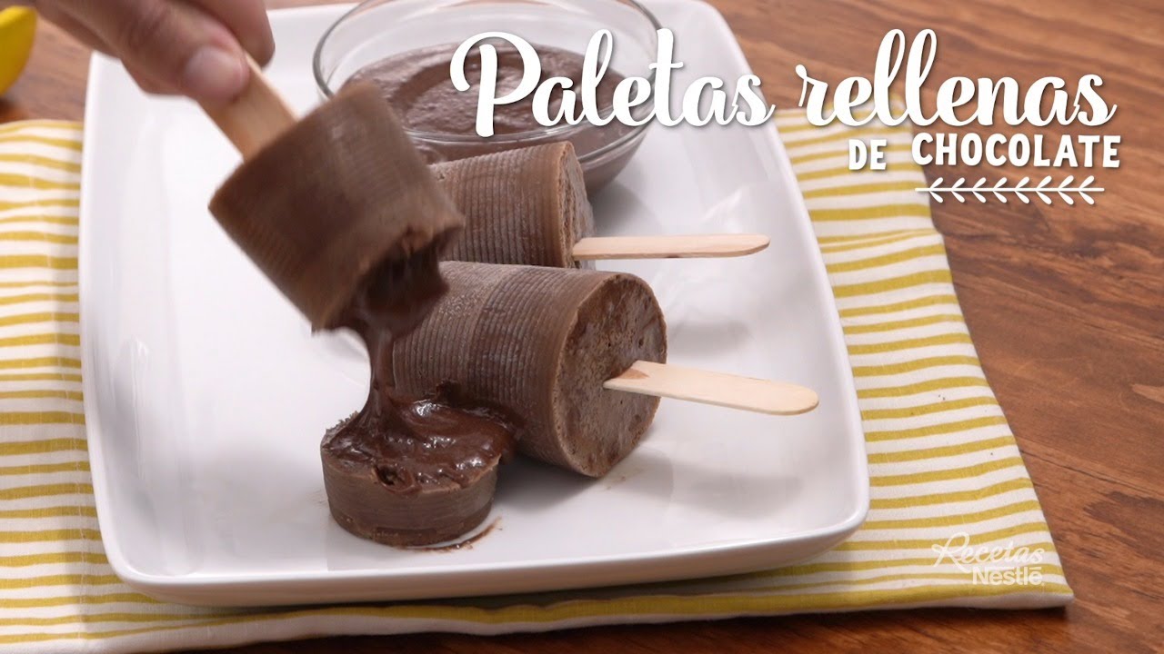 Paletas rellenas de chocolate - YouTube