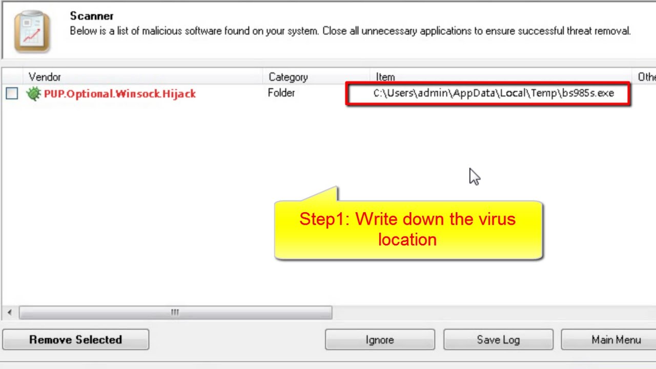 How do I REMOVE PUP.Optional.Winsock.Hijack virus - YouTube