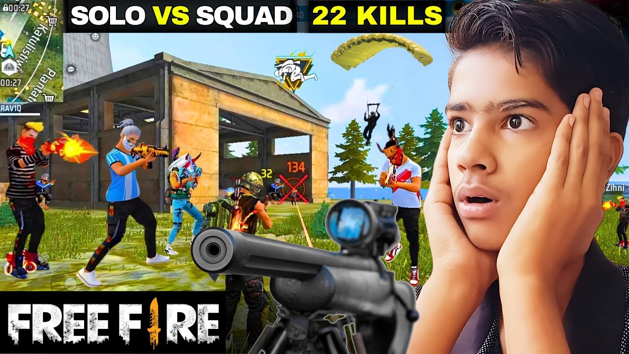 FREE FIRE SOLO VS SQUAD GAMEPLAY | GARENA FREE FIRE - YouTube