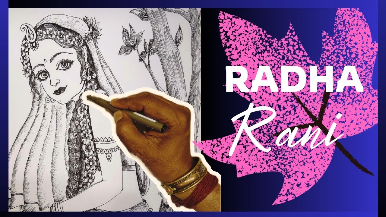 How to draw Radha rani step by step easy tutorial - YouTube