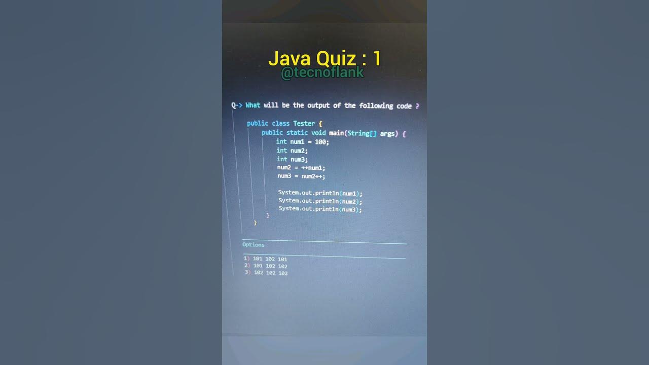 Java Quiz 1 Java Javascript Javaquiz Python Coding Software Softwareengineer Sde Youtube
