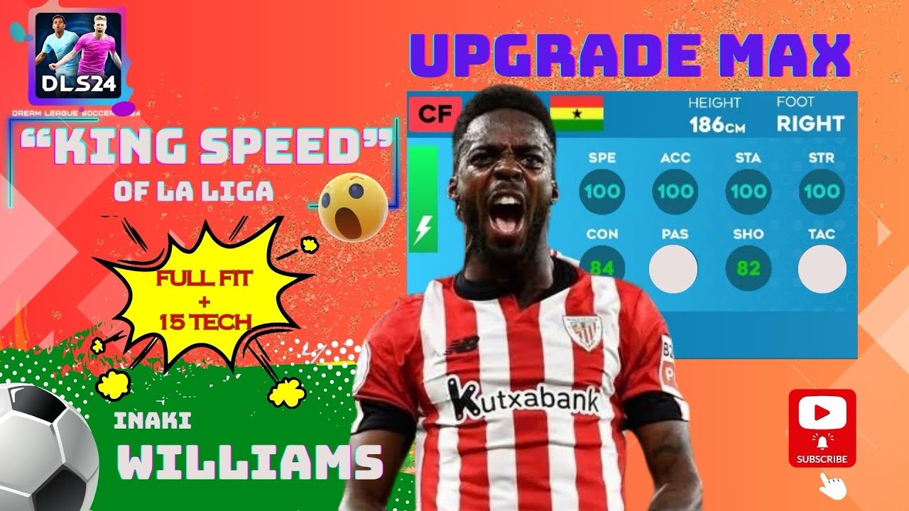 NÂNG MAX INAKI WILLIAMS KING SPEED OF LA LIGA - UPGRADE MAX WILLIAMS DLS24 - CẦU THỦ FULLFIT DƯ ...