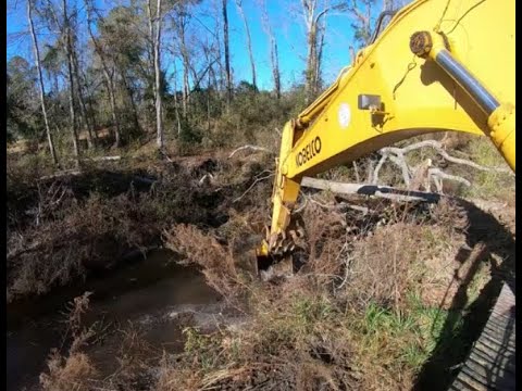 Creek Channel Clearing New Year's Day.... - YouTube