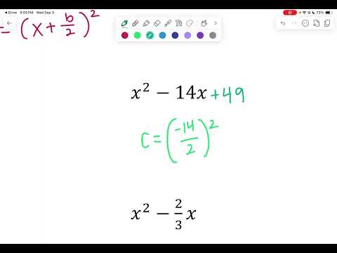 Video Notes: Completing the Square (Part 1) - YouTube