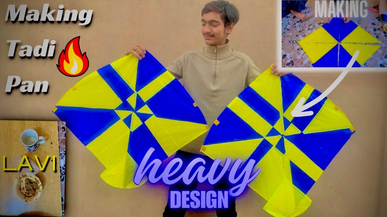 How to make tadi pan 1 tawa 🔥|| heavy design kite 🪁 || kite vlogs ...