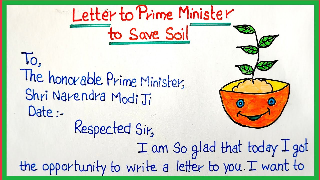 Letter To Prime Minister To Save Soil / Letter On Save Soil / Save Soil ...