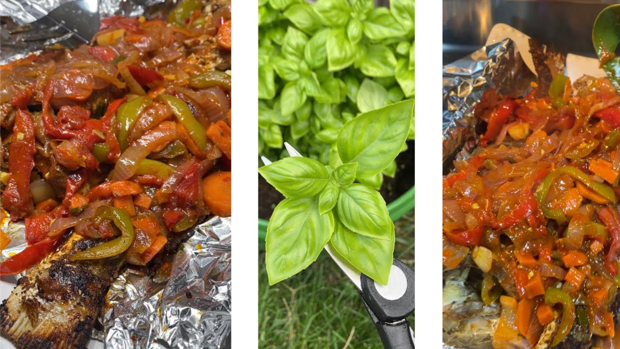 Tasty Oven Grilled Croaker Fish With A Delicious Vegetable Sauce ...