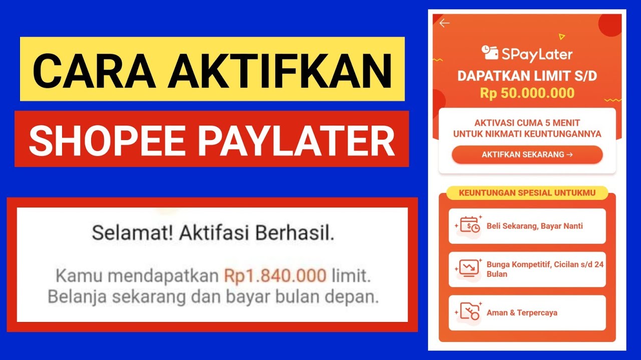 CARA AKTIFKAN SHOPEE PAYLATER | DAFTAR SPAYLATER - YouTube