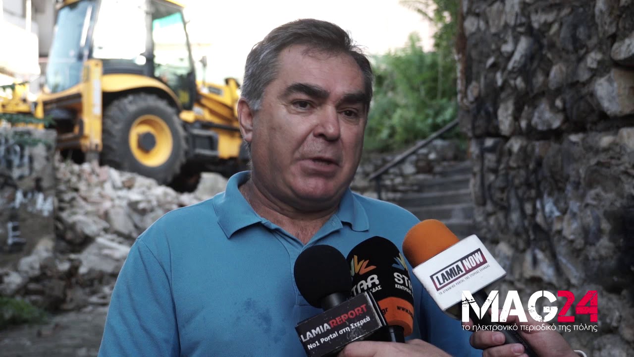 MAG24.GR - Κατεδάφιση κτιρίου στη Λαμία - YouTube