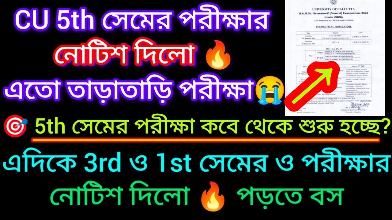 CU 5TH SEM EXAM NOTICE 2024 || INTERNAL TUTORIAL EXAM || CU 5th 3rd 1st ...