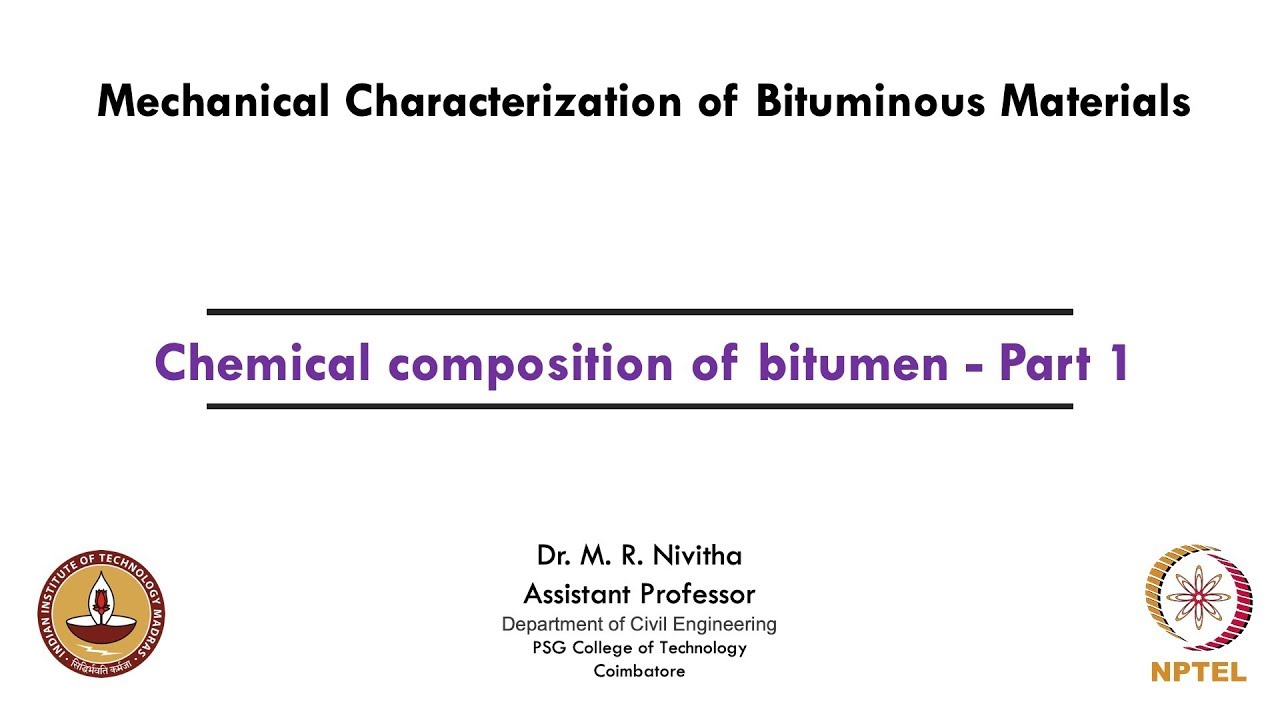 Chemical composition of bitumen - Part 1 - YouTube