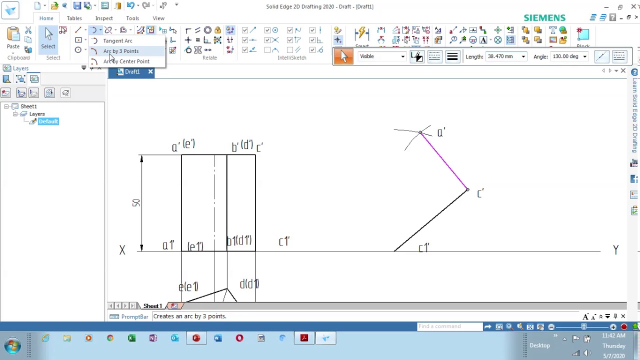 CAED | Projection of Solids | Pentagon Prism | Problem 2 - YouTube