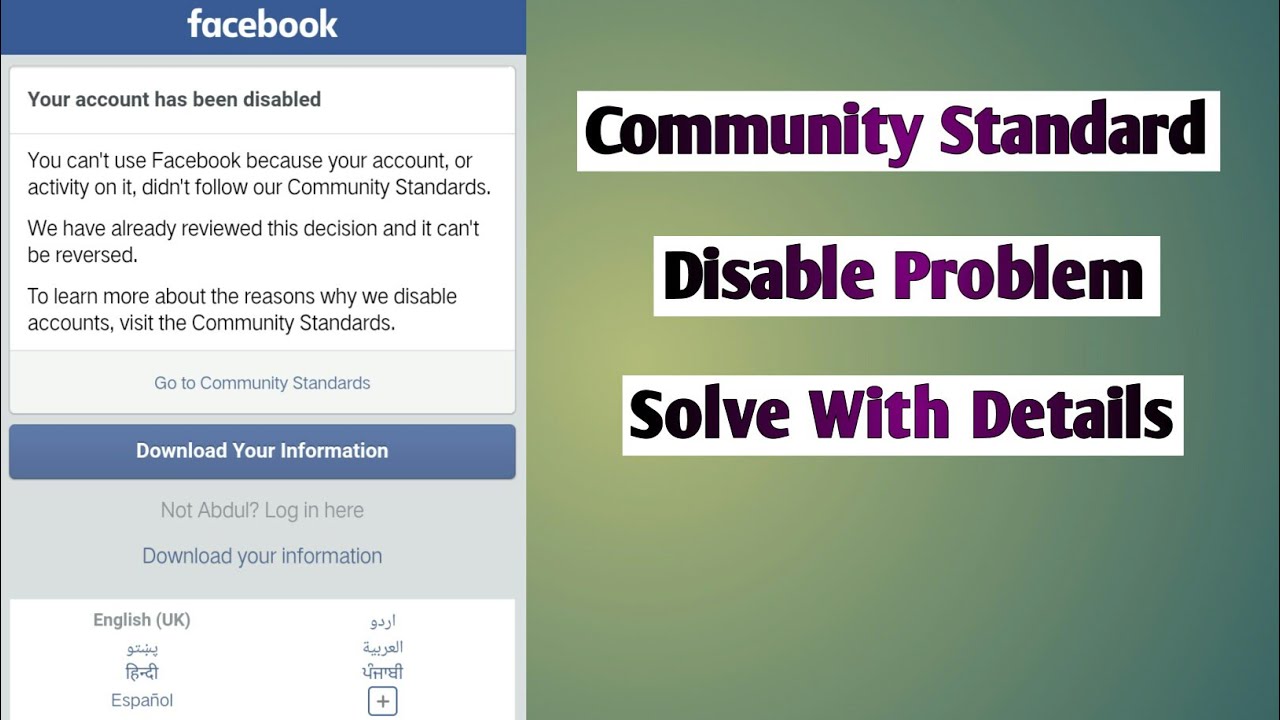 How To Recover Community Standard Disabled Account Full Working Trick ...