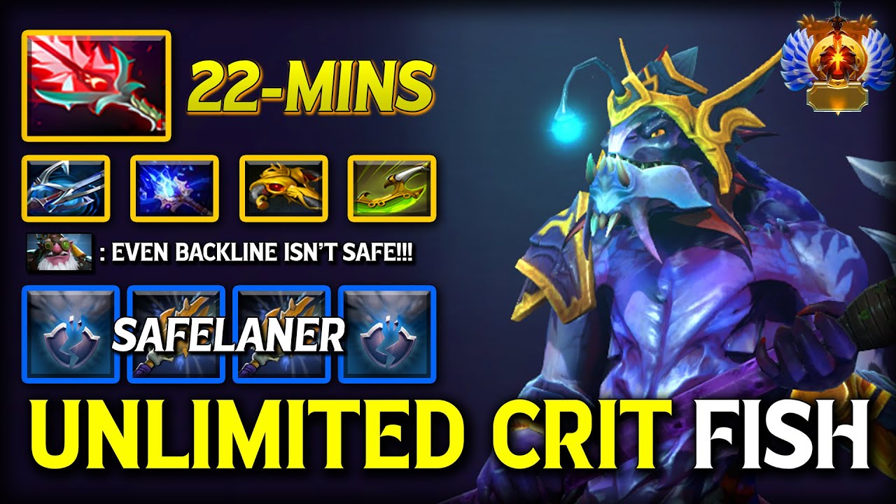 UNLIMITED CRIT FISH Safelane Slardar | 22-Mins Bloodthorn Item | Even ...