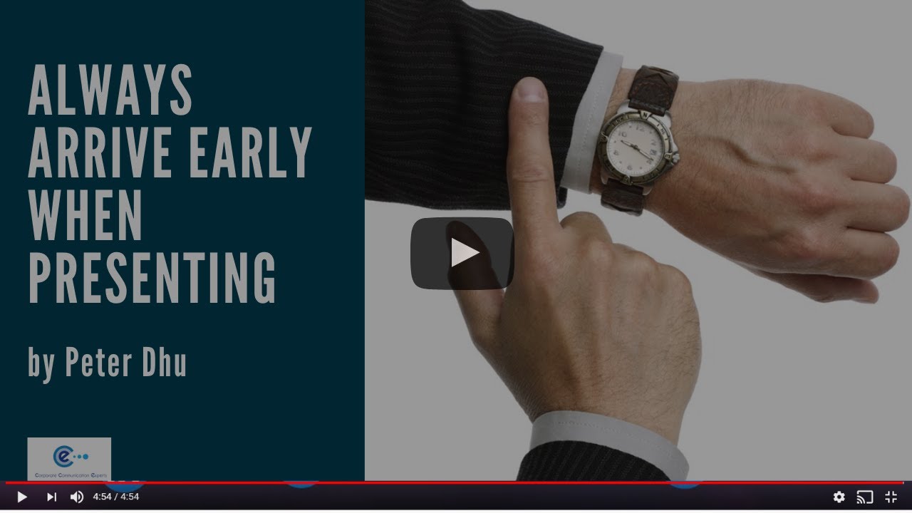 Always arrive early when presenting | Peter Dhu - YouTube