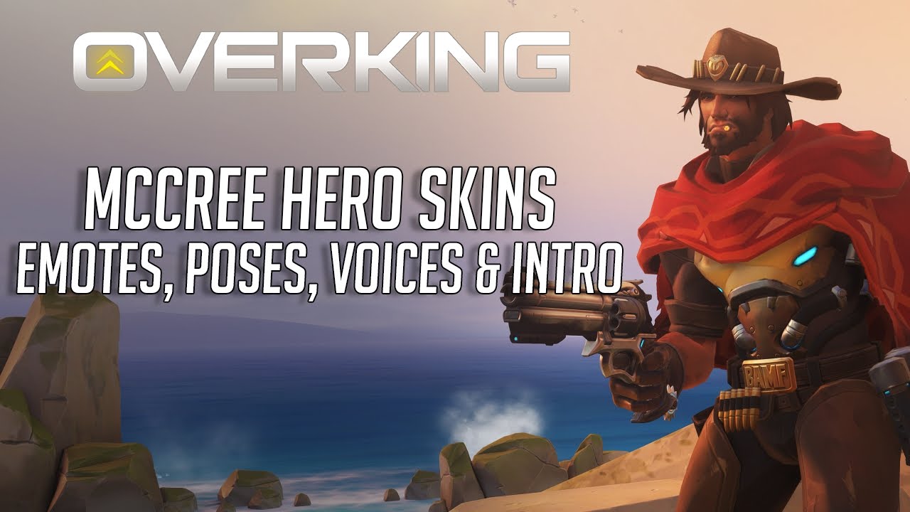 McCree Hero Skins, Emotes, Poses, Voices, Sprays & Intro Preview - YouTube