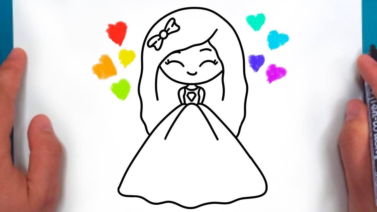 HOW TO DRAW A CUTE GIRL Easy Step by Step 👧 Cum se Deseneaza o FATA ...