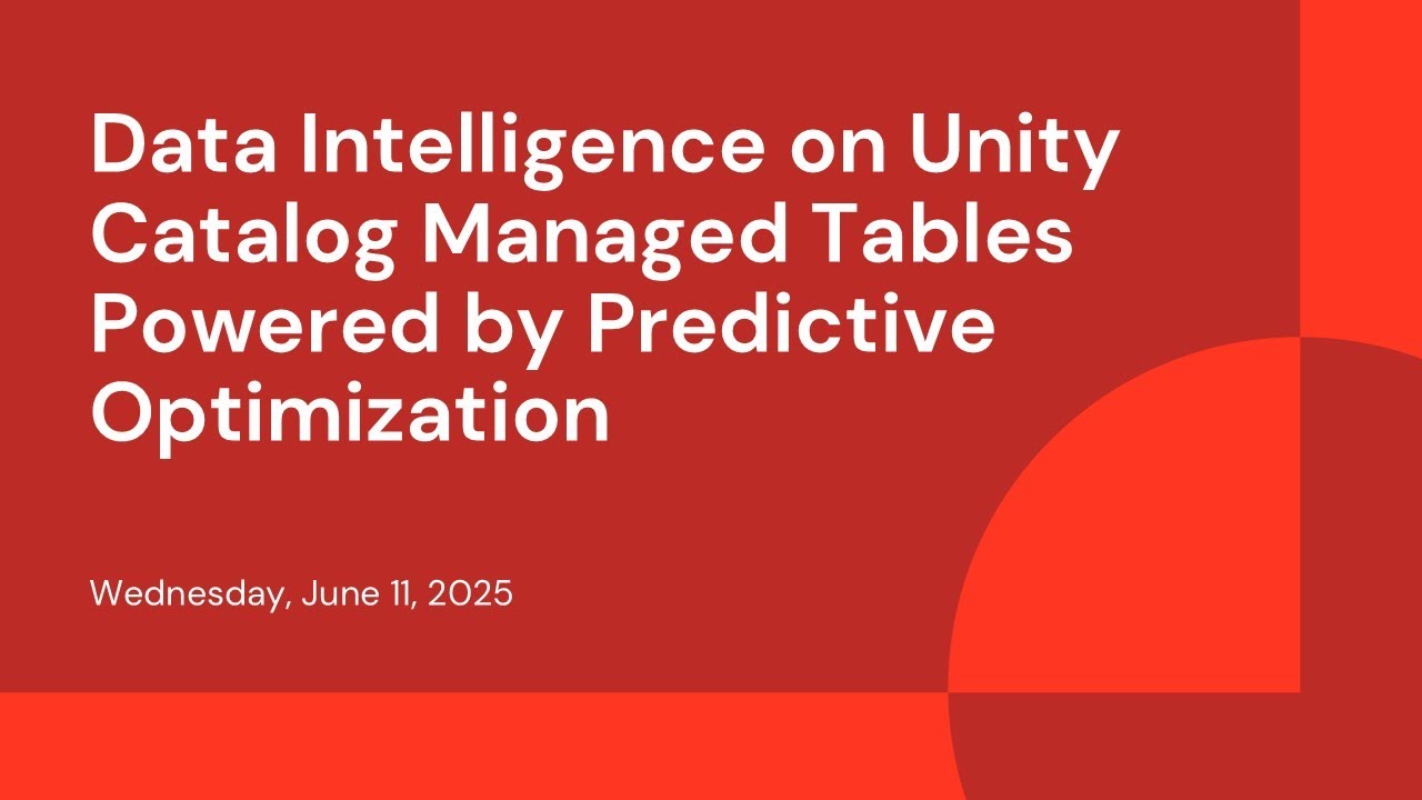 Data Intelligence on Unity Catalog Managed Tables Powered by Predictive ...