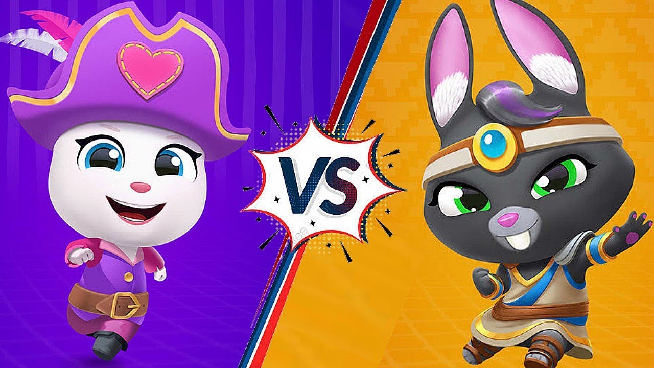 Talking Tom Gold Run 2 Pirate Angela vs Mythic Becca vs Roy Raccoon ...