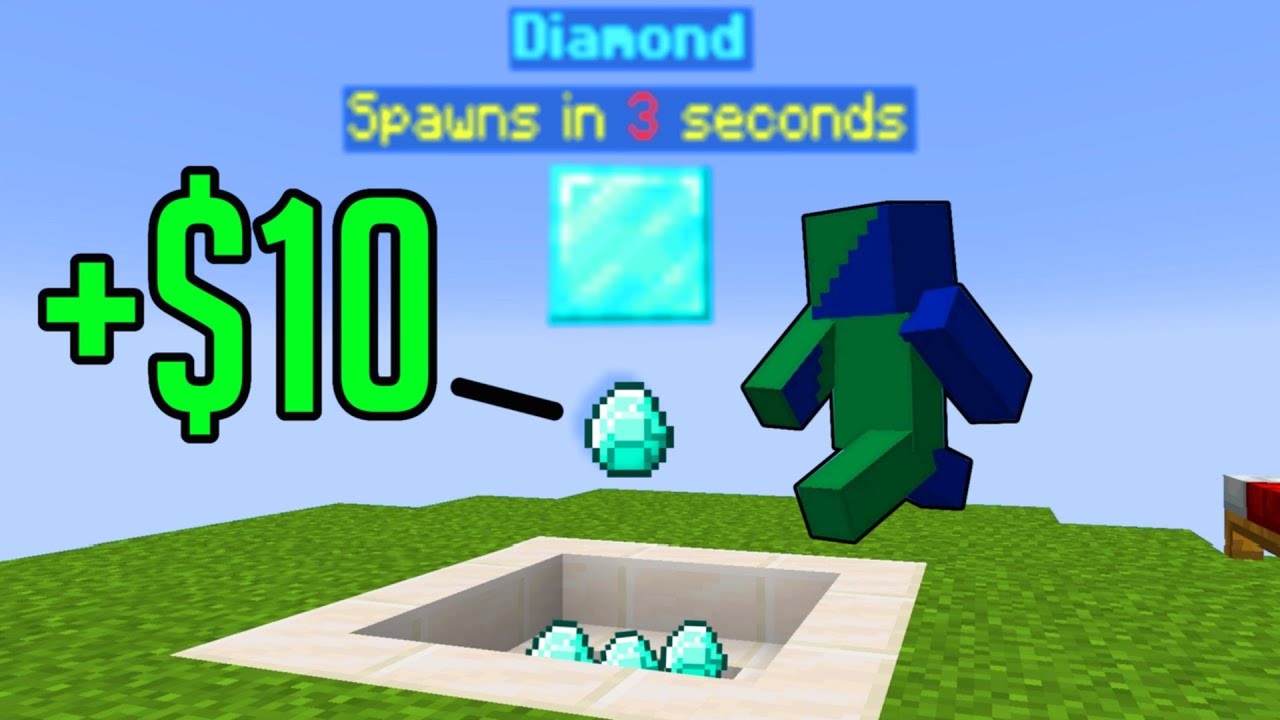 Minecraft Bedwars Every Diamond = $10 - YouTube