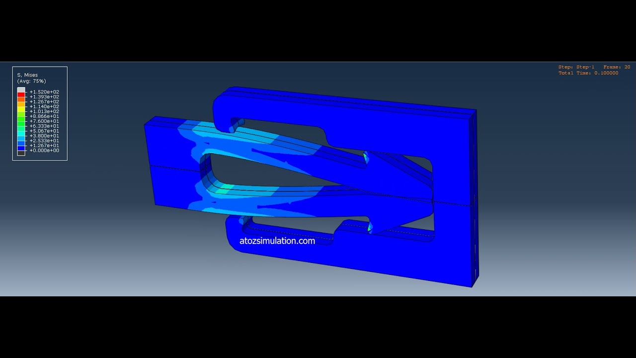 Snap Fit Simulation Executed in Abaqus. - YouTube