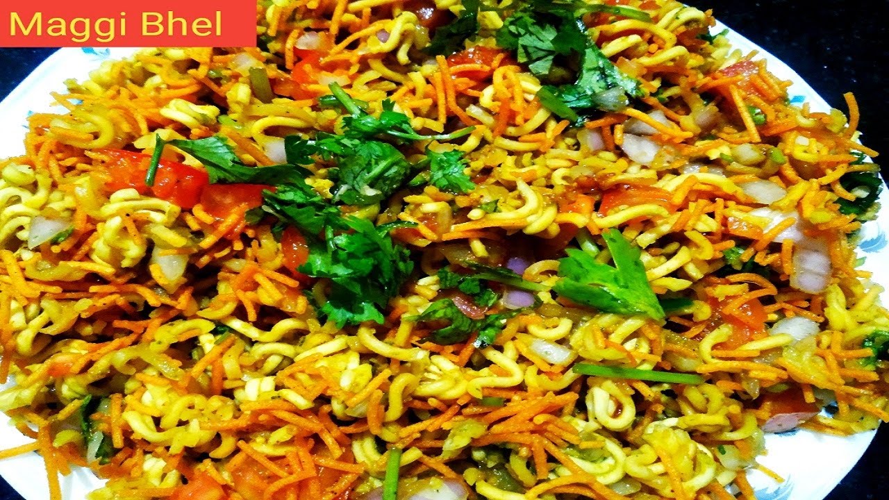 Maggi Bhel Recipe - Instant 5 Minute Snack Noodles | Maggi Bhel Puri ...