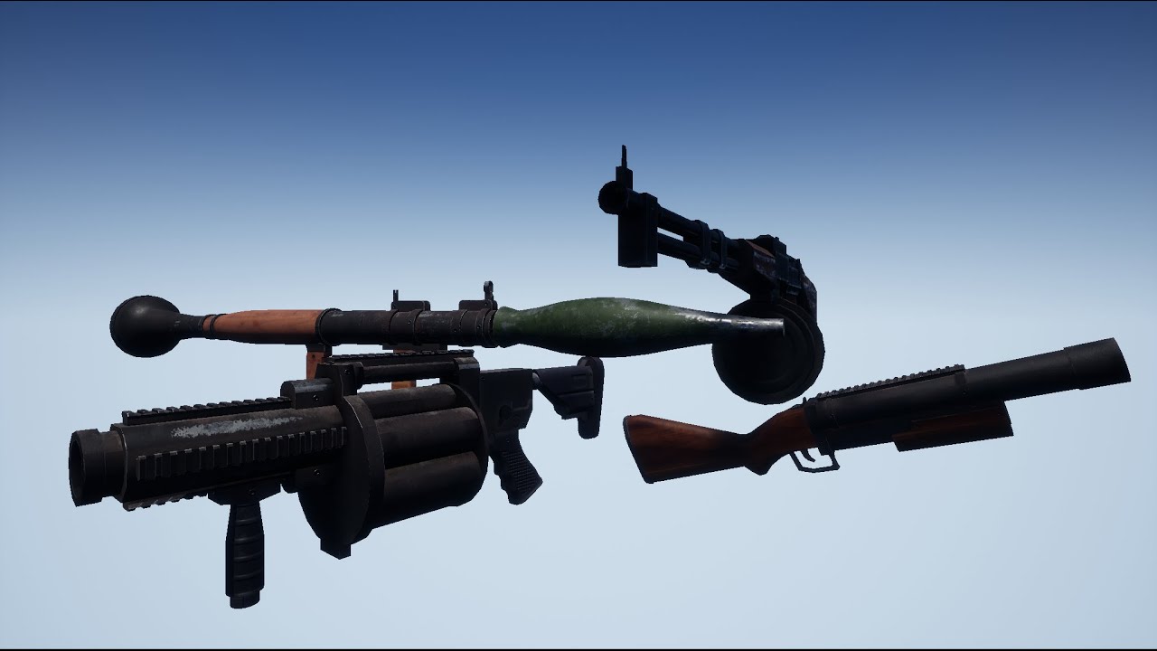 Unreal Engine - Machine Gun Grenade Launcher and Rocket Launcher - YouTube