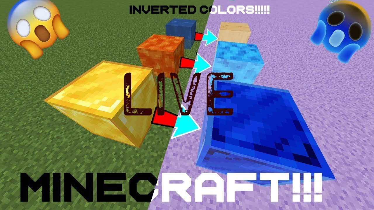 Playing Minecraft (found weird spot + bell) inverted colors - YouTube