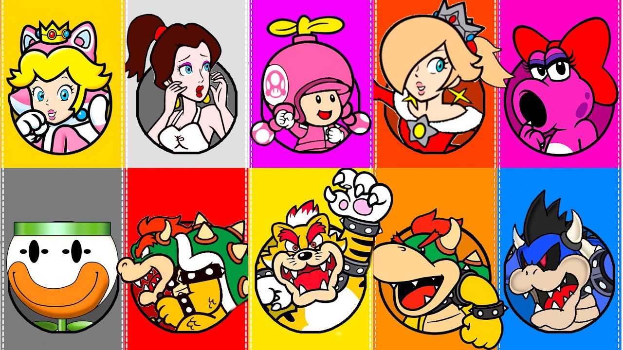 All Bowser Characters & Princesses in Super Mario 3D World + Bowsers ...