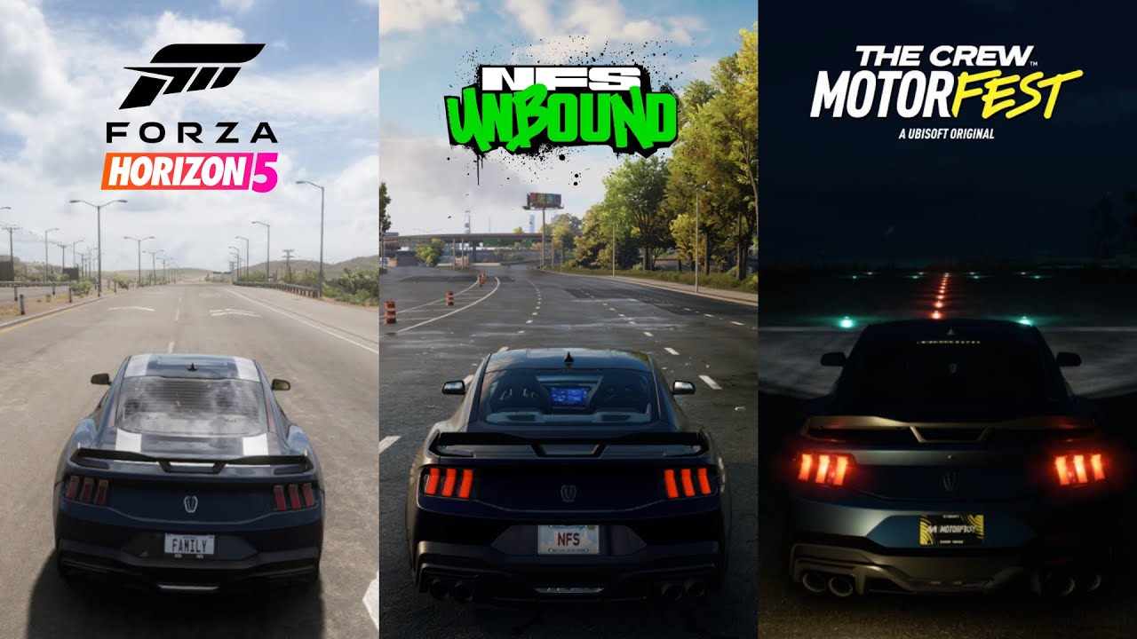 Forza Horizon 5 vs NFS Unbound vs The Crew Motorfest - 2024 Ford ...